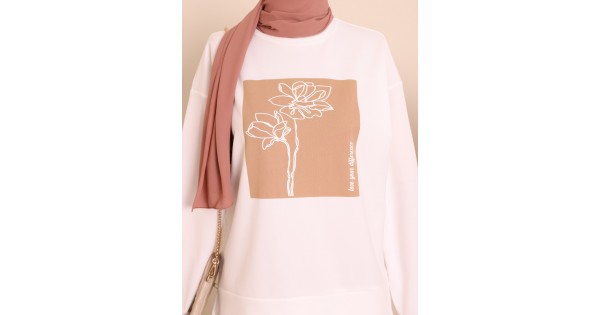 Flog Print Back Long Skirt Suit