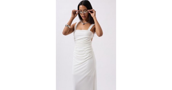 Slit Detail Backless Dress